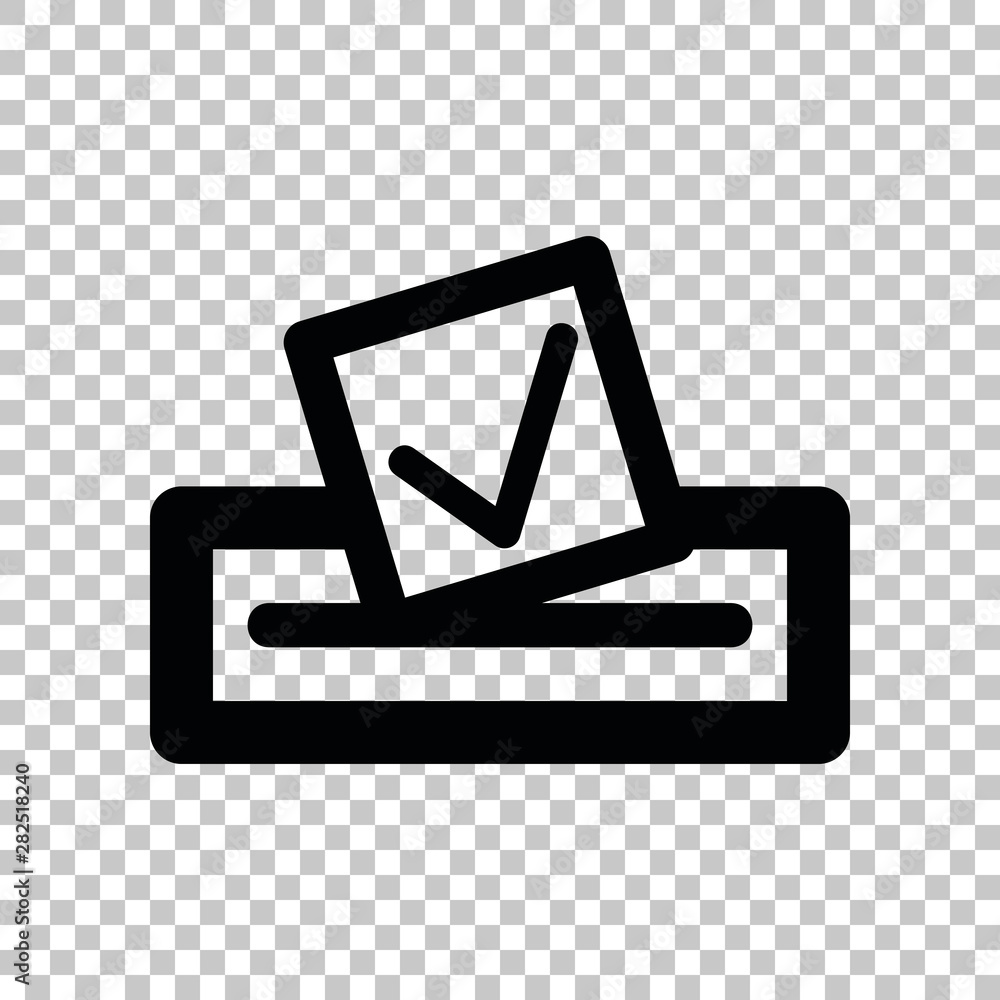 Paper in a box icon. Black icon on transparent background. Illustration ...