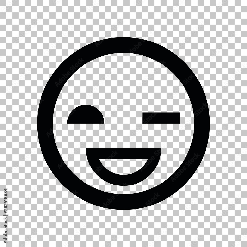 Smile sign. Black icon on transparent background. Illustration. Stock ...