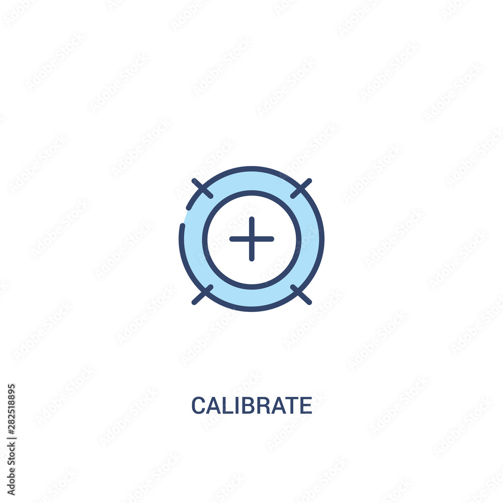 calibrate concept 2 colored icon. simple line element illustration ...