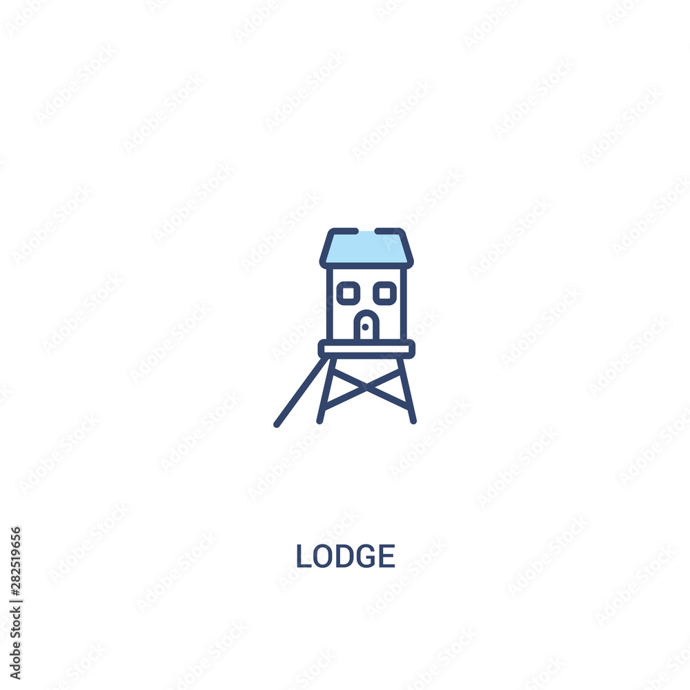 lodge concept 2 colored icon. simple line element illustration. outline ...