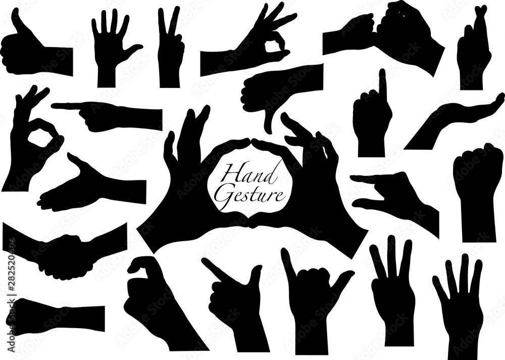 hand gesture, hand shadow, hand silhouette Stock Vector | Adobe Stock