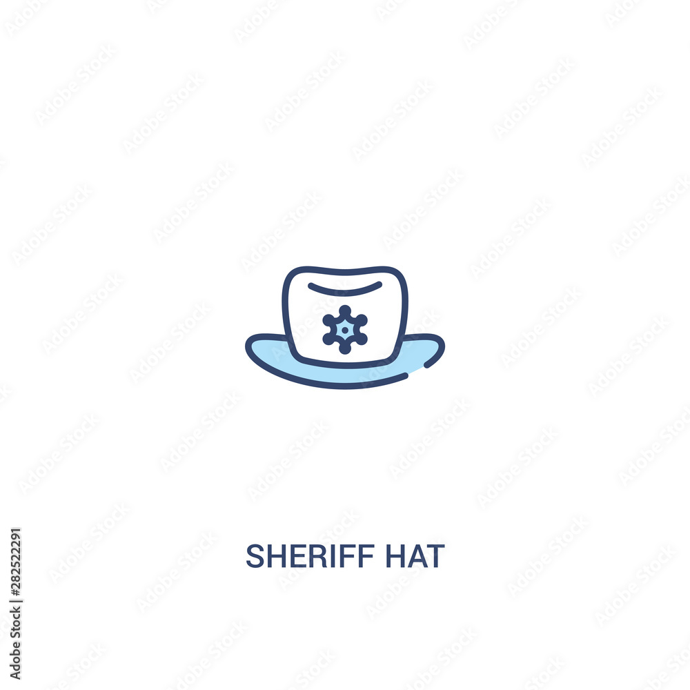 sheriff hat concept 2 colored icon. simple line element illustration ...