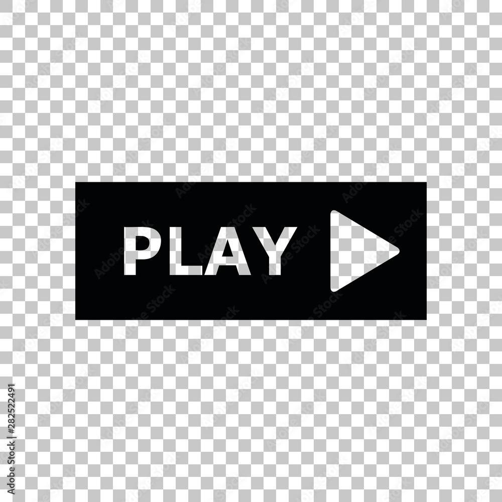 Play button sign. Black icon on transparent background. Illustration ...