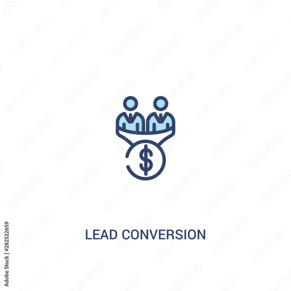 lead conversion concept 2 colored icon. simple line element ...