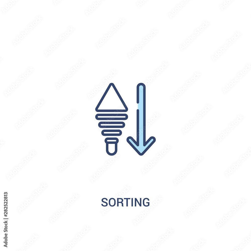 sorting concept 2 colored icon. simple line element illustration ...