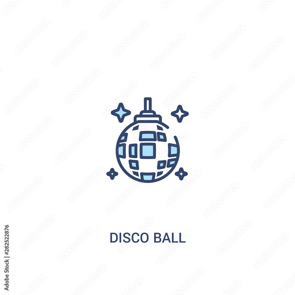 disco ball concept 2 colored icon. simple line element illustration ...