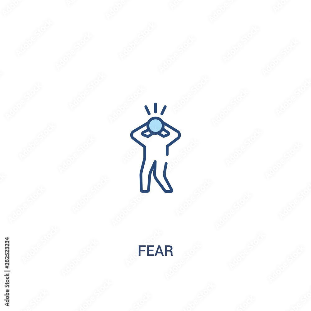 fear concept 2 colored icon. simple line element illustration. outline ...