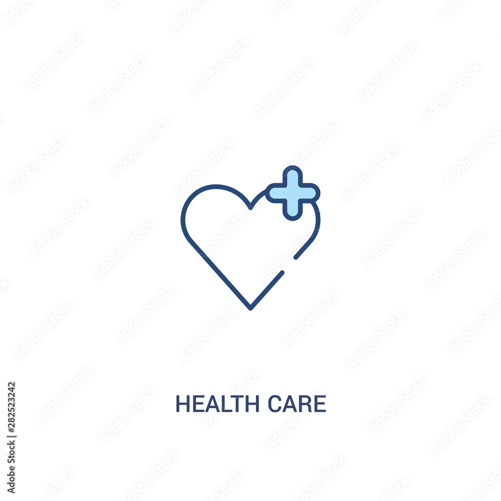 Vecteur Stock health care concept 2 colored icon. simple line element ...
