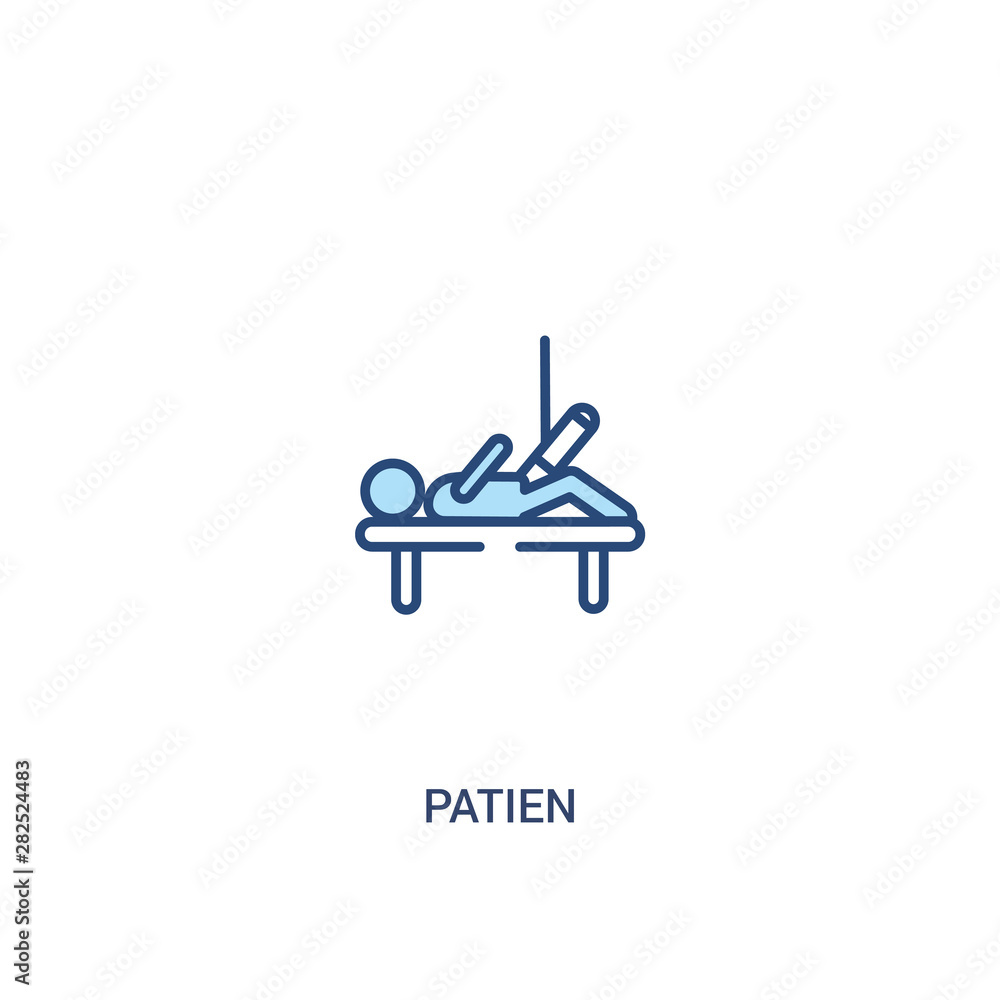 patien concept 2 colored icon. simple line element illustration. outline blue patien symbol. can ...