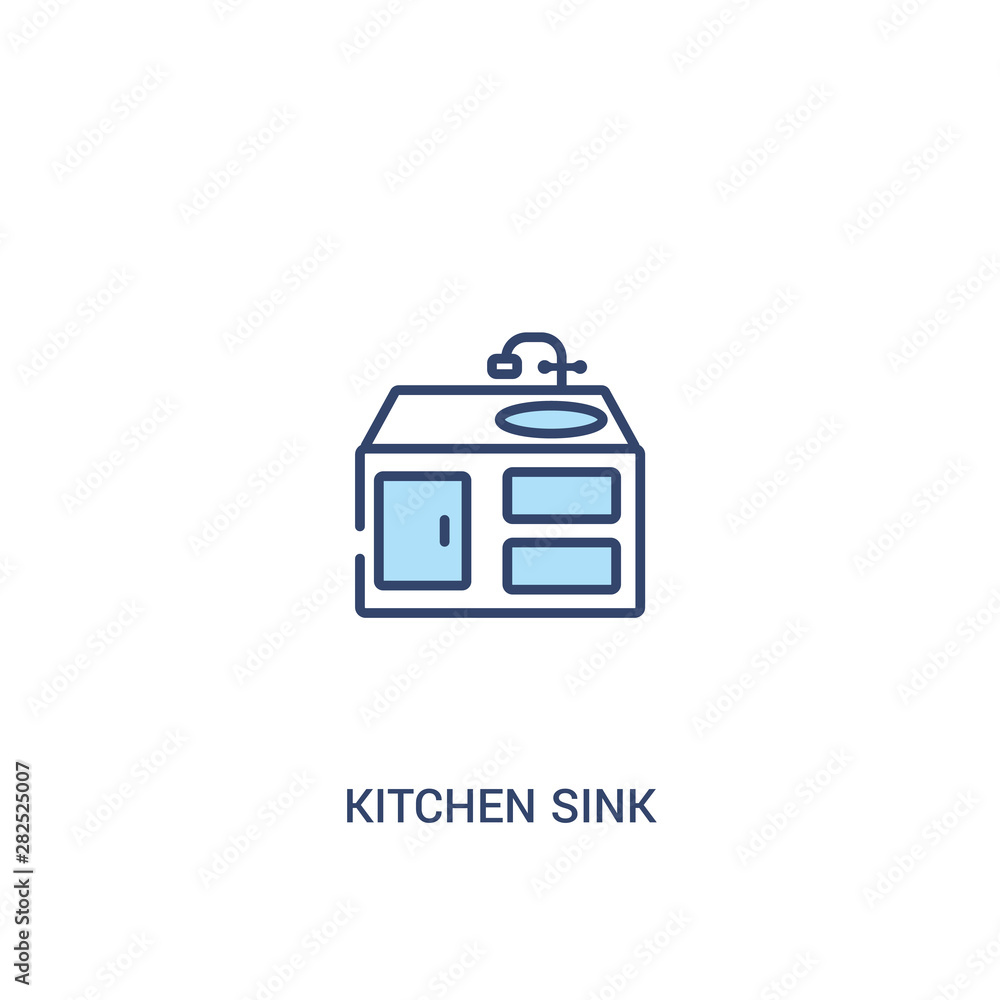 kitchen sink concept 2 colored icon. simple line element illustration ...