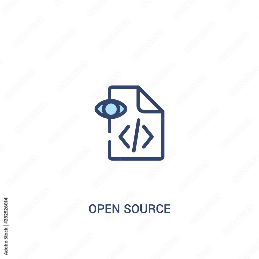 open source concept 2 colored icon. simple line element illustration ...