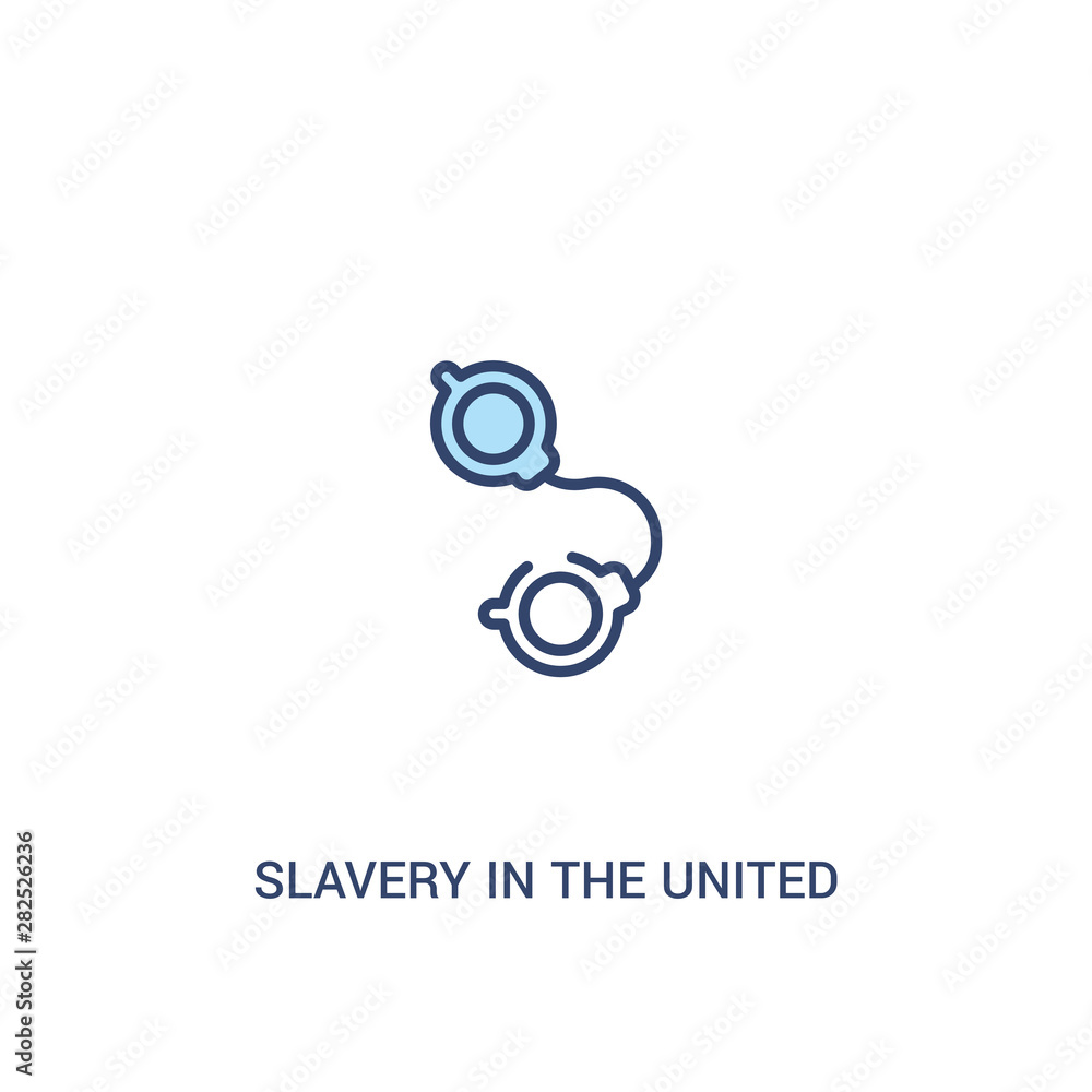 slavery in the united states concept 2 colored icon. simple line ...