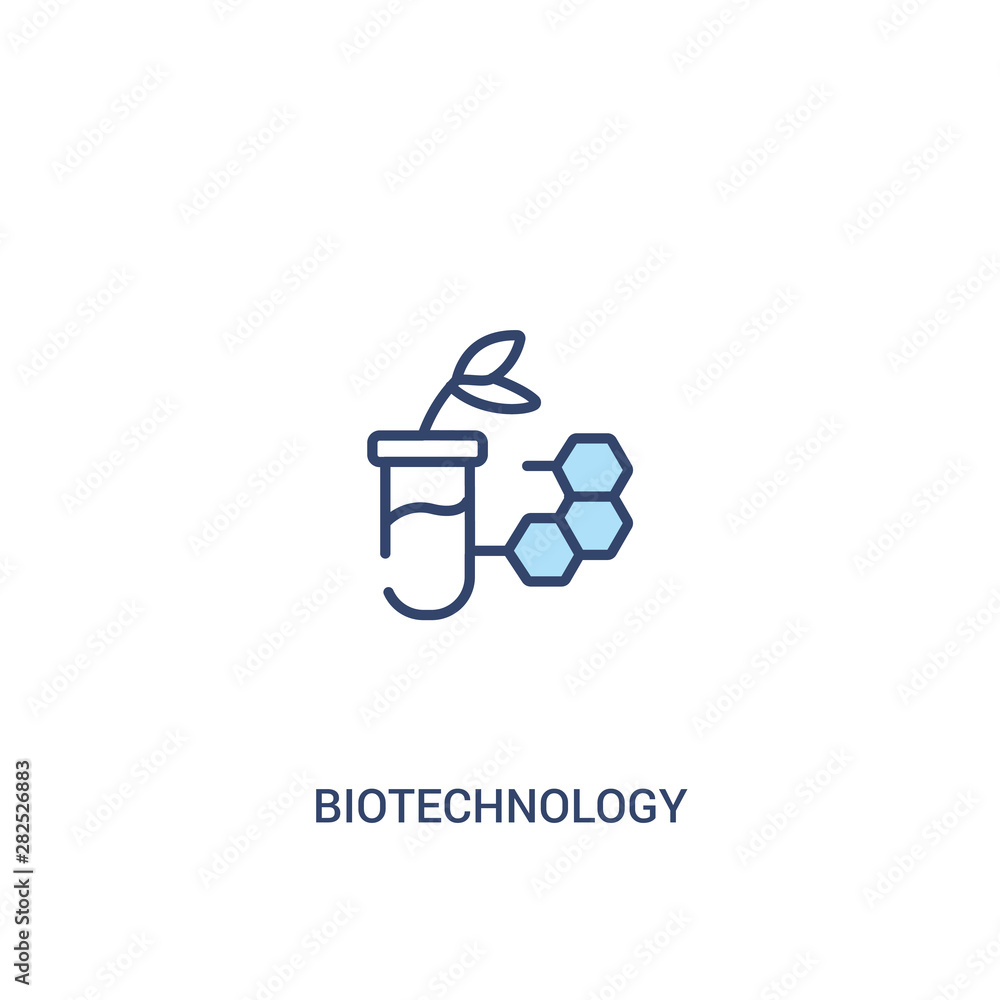 biotechnology concept 2 colored icon. simple line element illustration ...