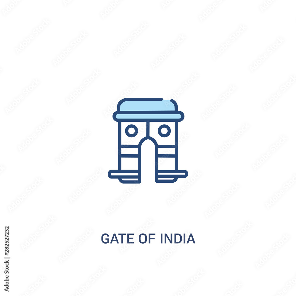 gate of india concept 2 colored icon. simple line element illustration ...