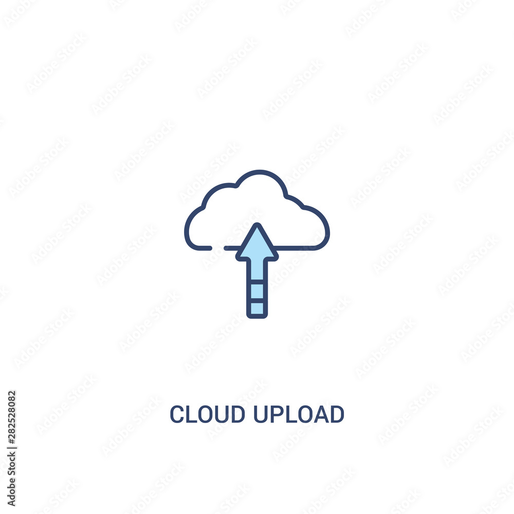 cloud upload concept 2 colored icon. simple line element illustration ...
