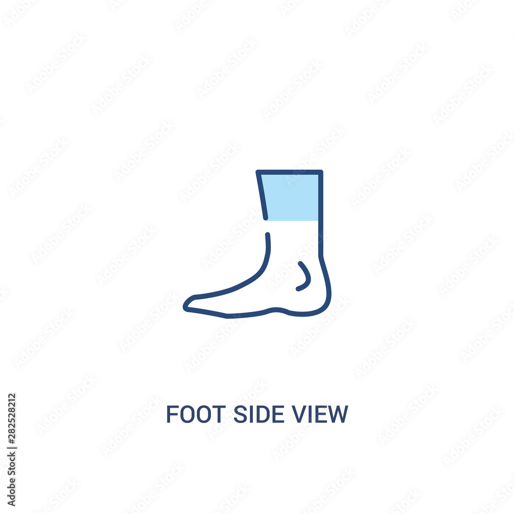 foot side view concept 2 colored icon. simple line element illustration ...