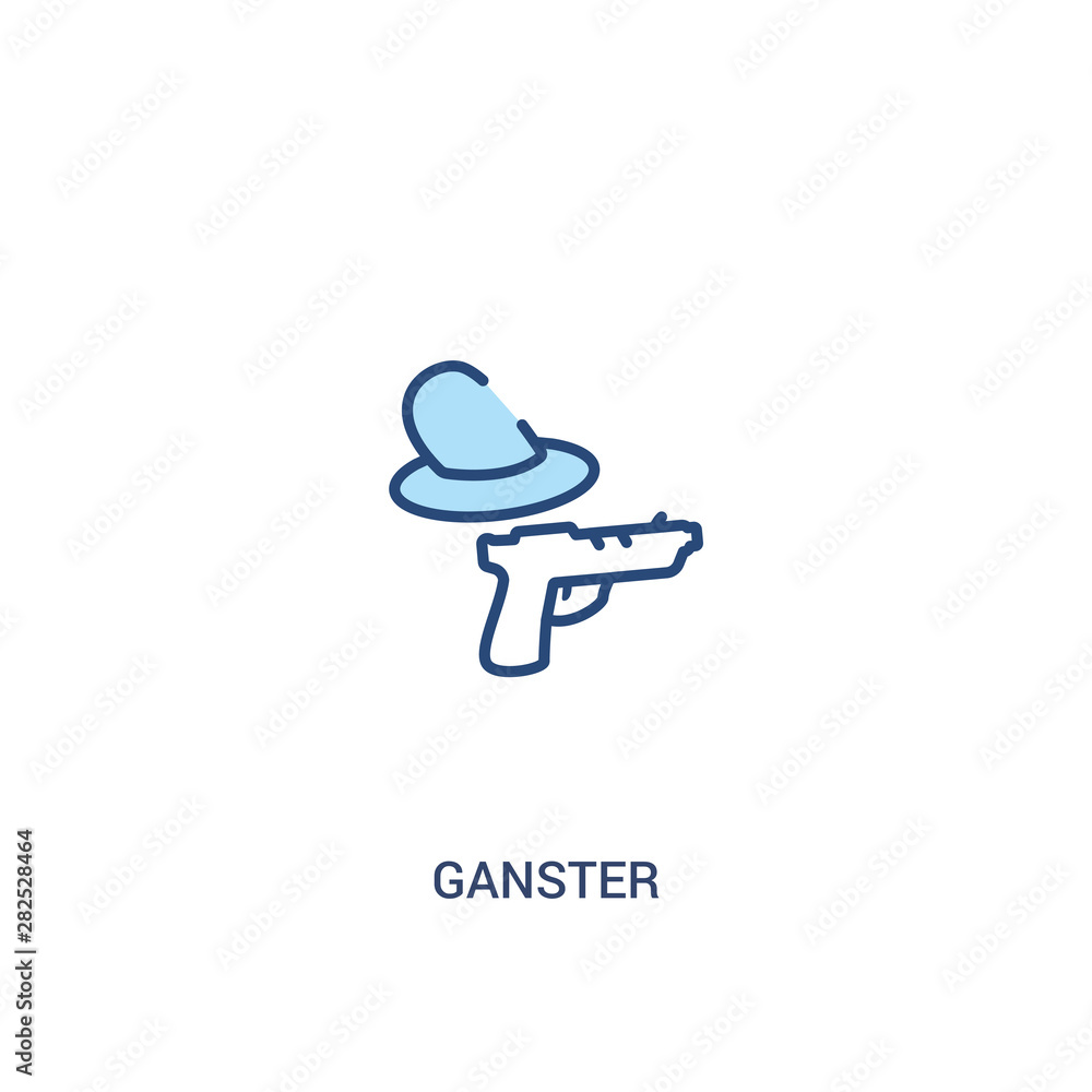 ganster concept 2 colored icon. simple line element illustration ...