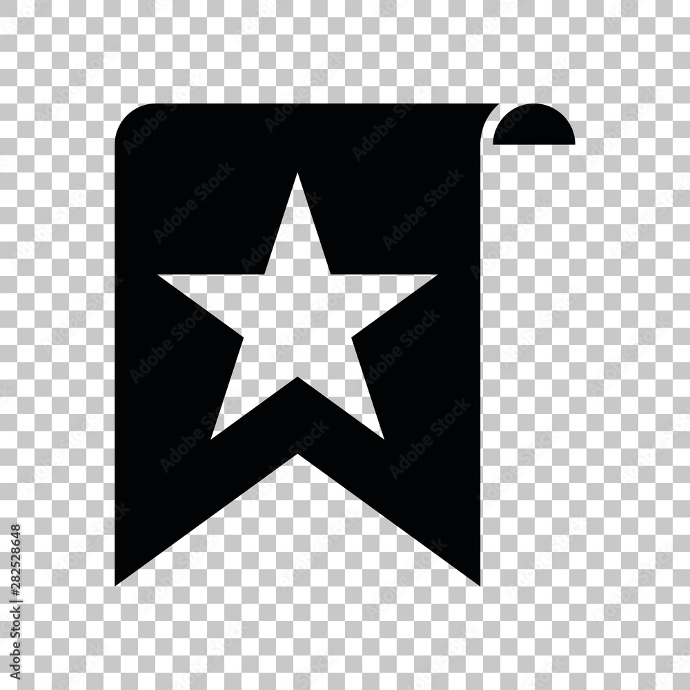 Bookmark sign. Black icon on transparent background. Illustration ...