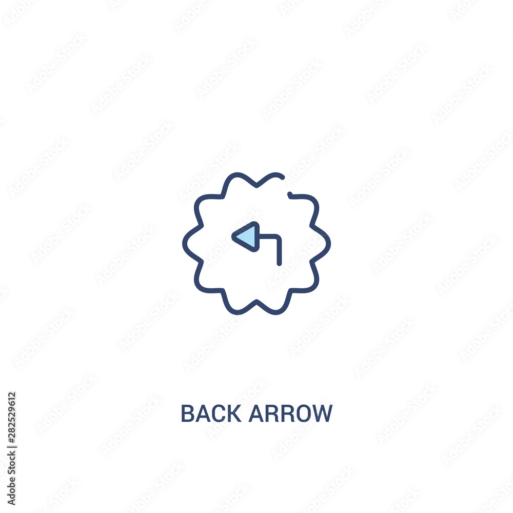 back arrow concept 2 colored icon. simple line element illustration ...