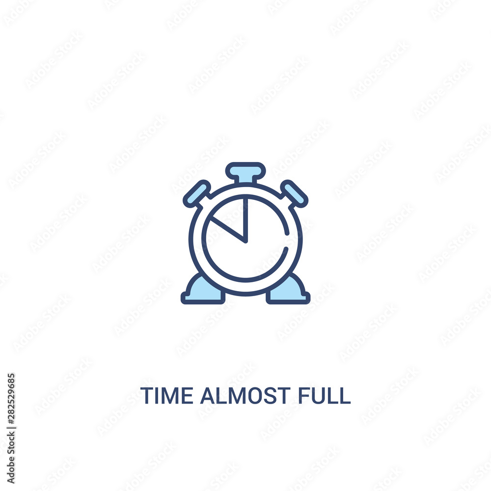 time almost full concept 2 colored icon. simple line element ...