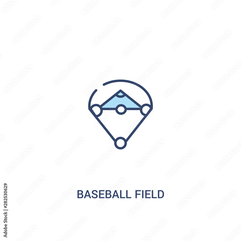 baseball field concept 2 colored icon. simple line element illustration ...