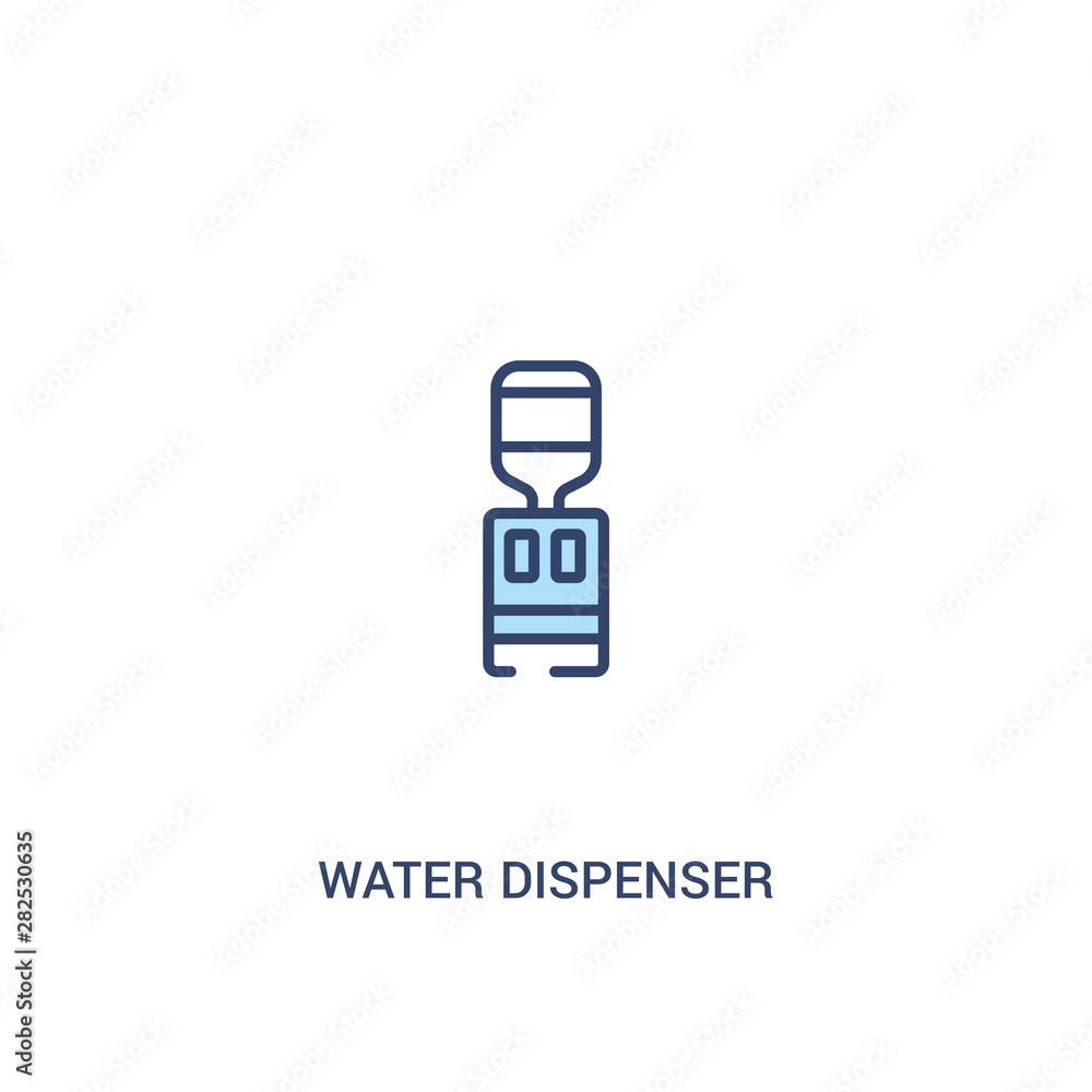 Vetor de water dispenser concept 2 colored icon. simple line element ...