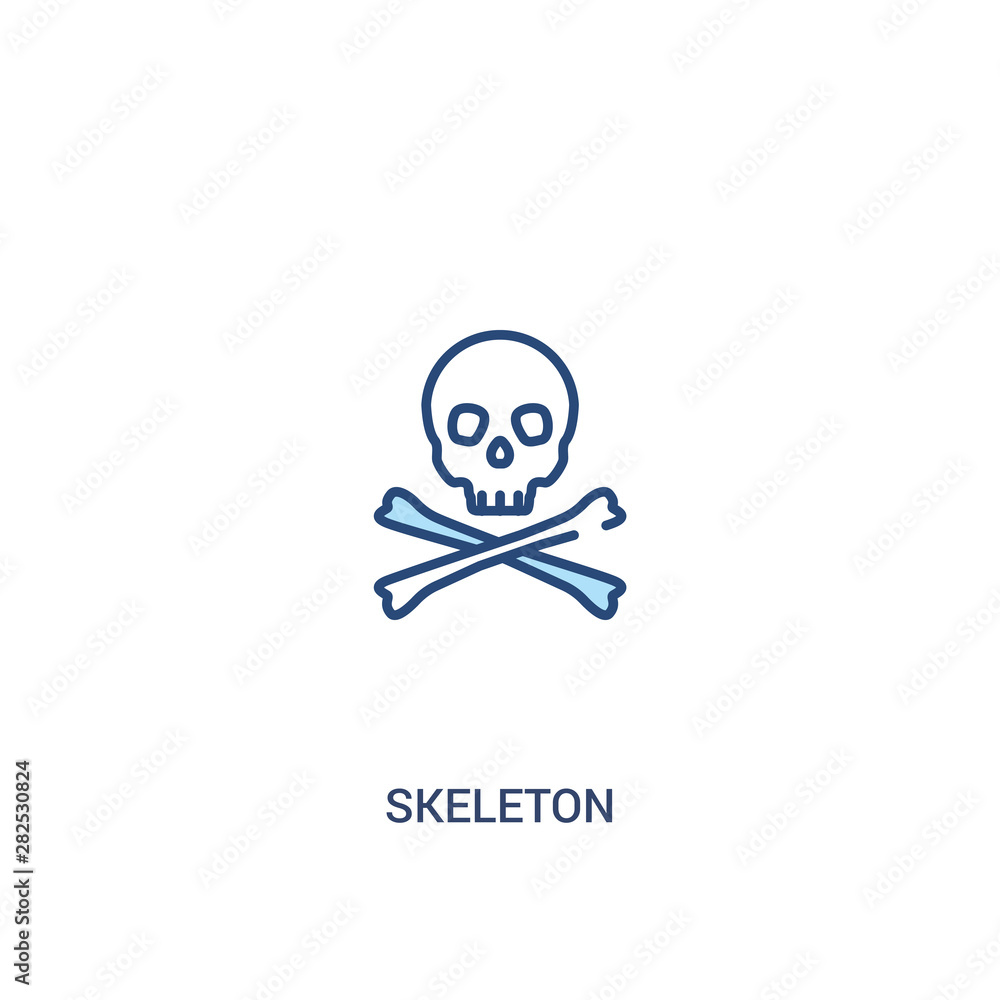 skeleton concept 2 colored icon. simple line element illustration ...