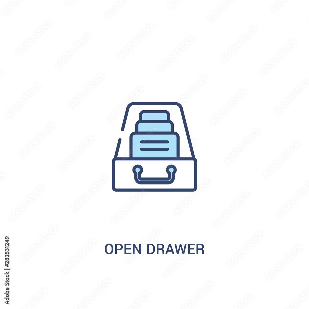 open drawer concept 2 colored icon. simple line element illustration ...