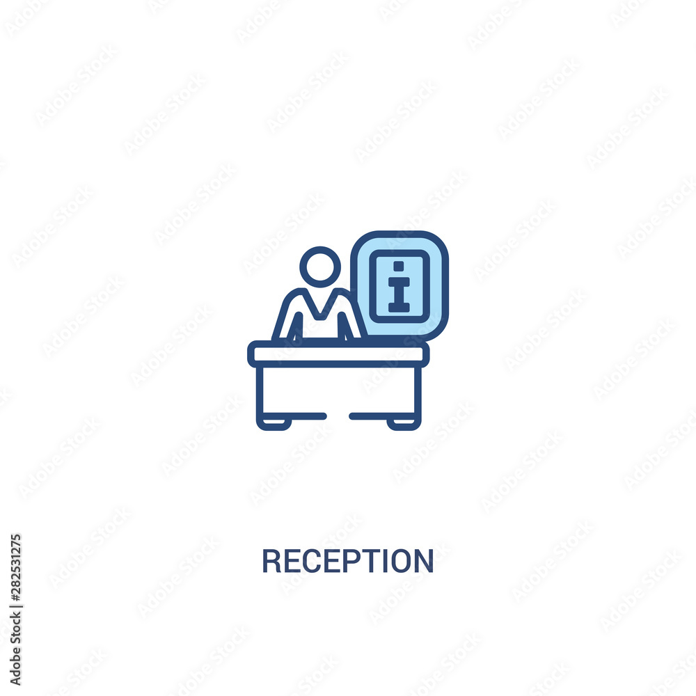 reception concept 2 colored icon. simple line element illustration ...