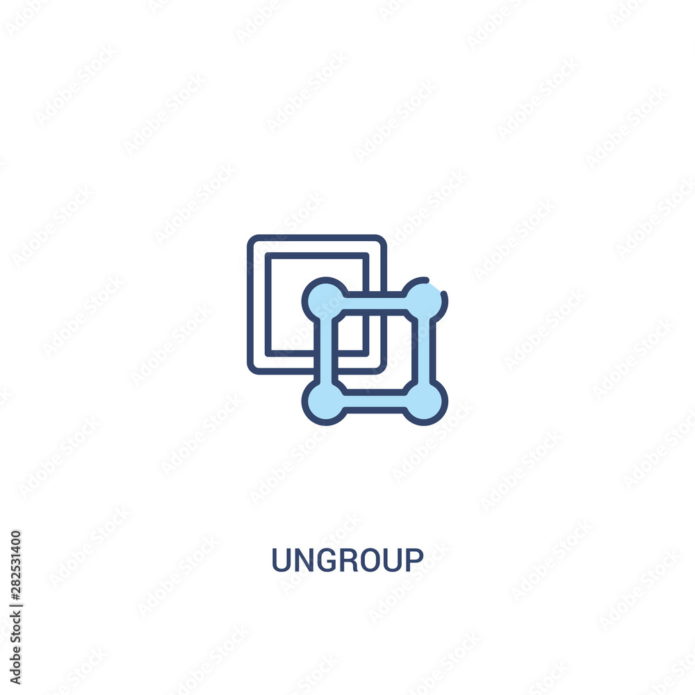 ungroup concept 2 colored icon. simple line element illustration ...