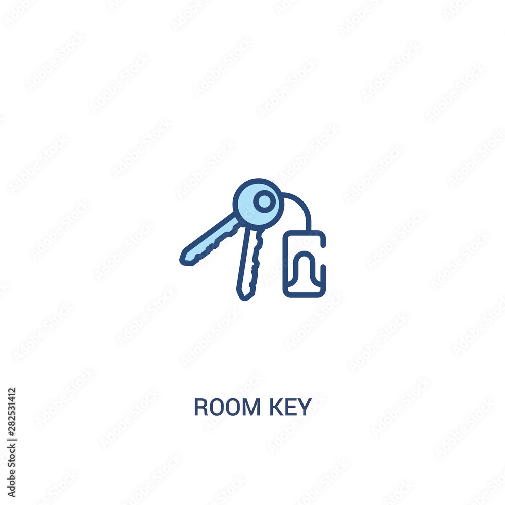 room key concept 2 colored icon. simple line element illustration ...