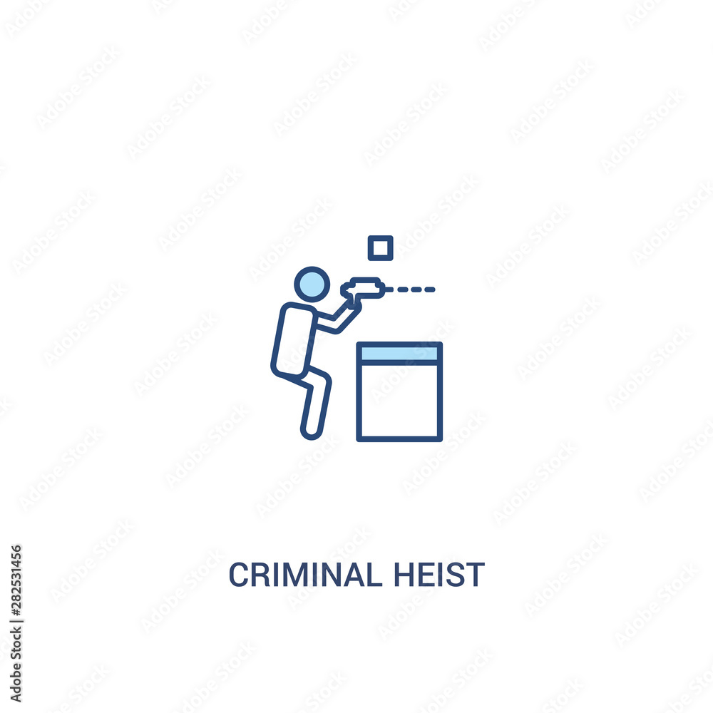 Vecteur Stock criminal heist concept 2 colored icon. simple line ...