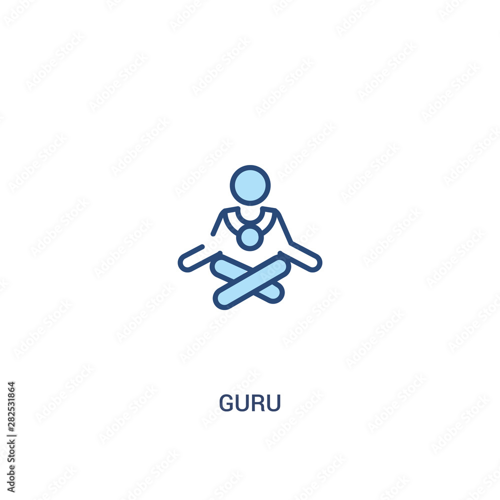 guru concept 2 colored icon. simple line element illustration. outline ...