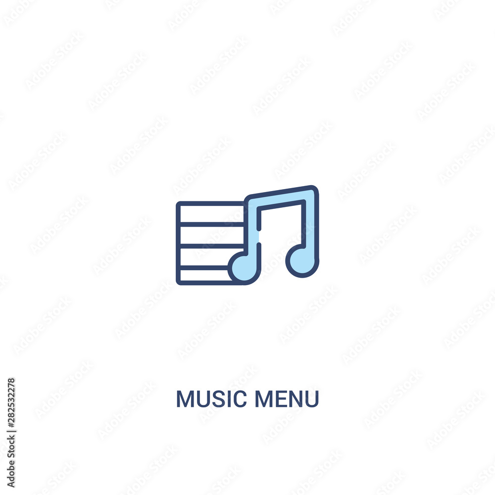 music menu concept 2 colored icon. simple line element illustration ...