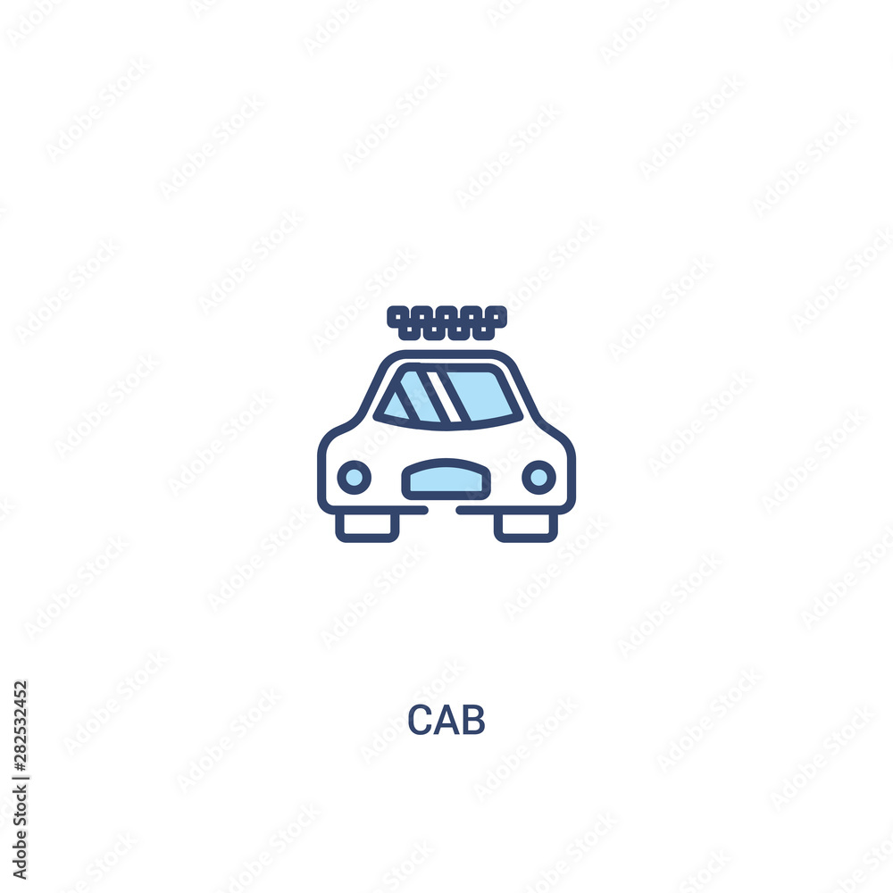 cab concept 2 colored icon. simple line element illustration. outline ...