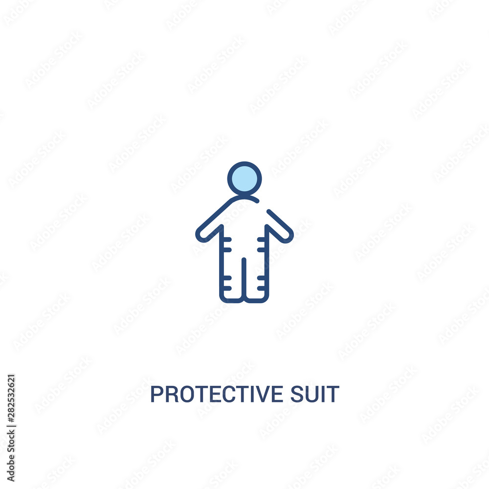 protective suit concept 2 colored icon. simple line element ...