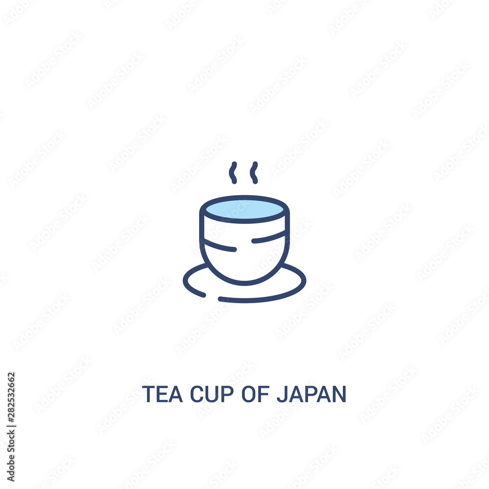 tea cup of japan concept 2 colored icon. simple line element ...