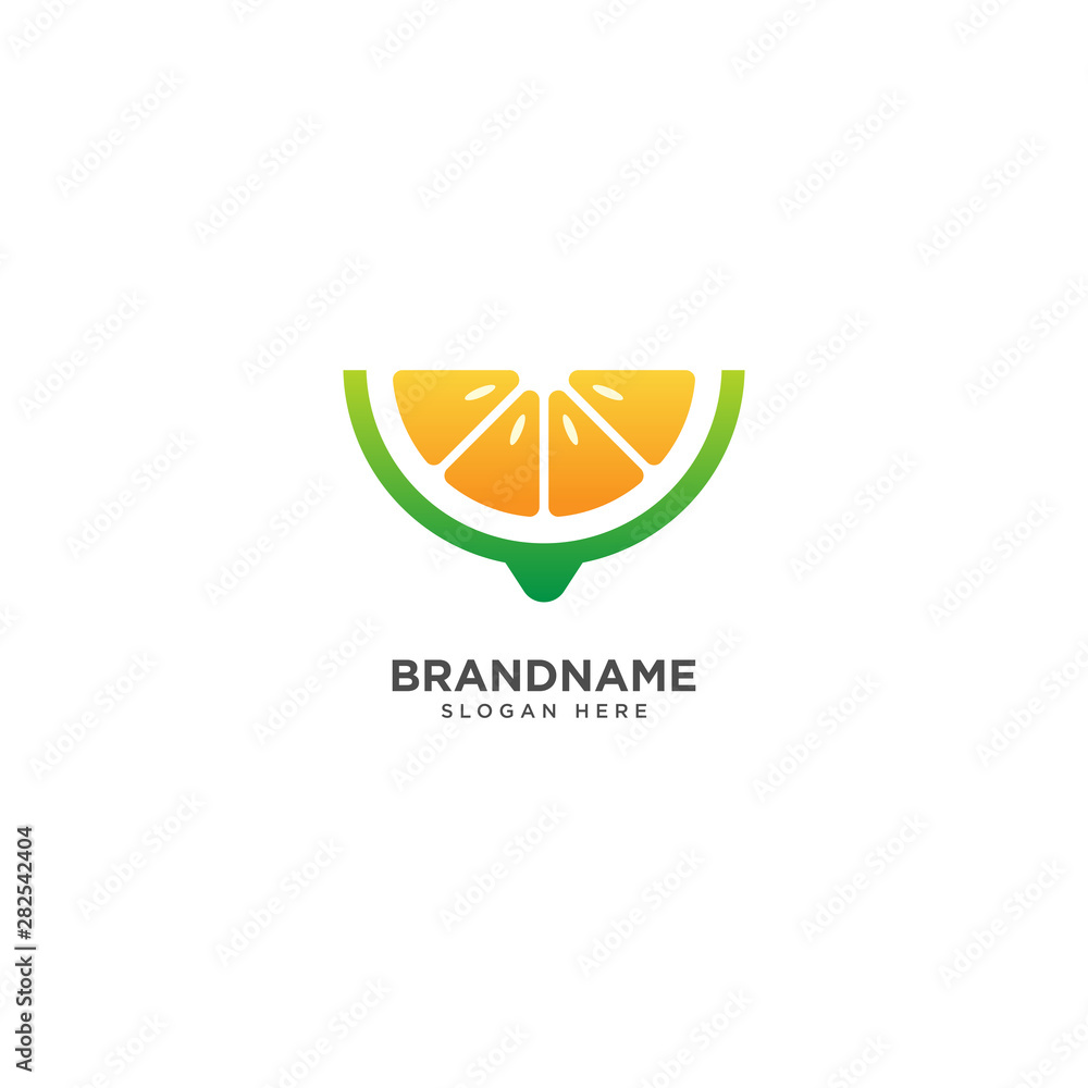 Fruit Store Logo Design Vector, Fruit and pinned Symbol Icon Stock ...