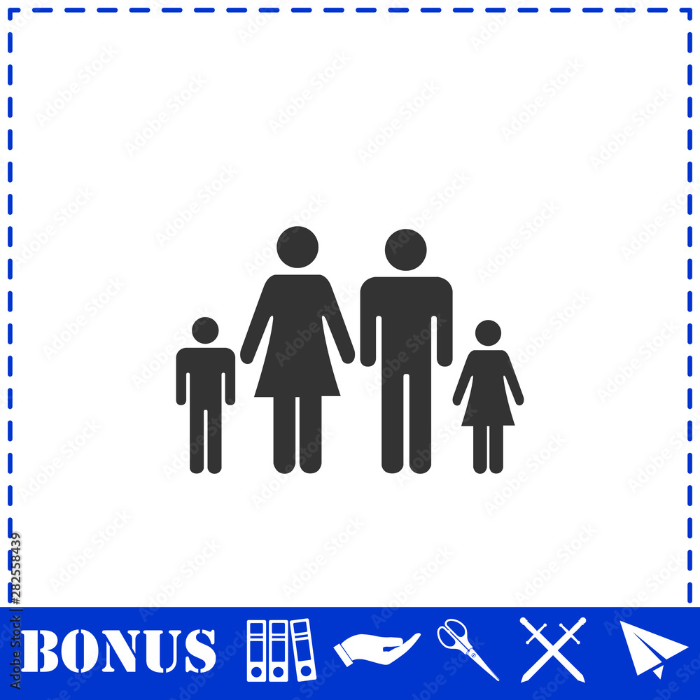 Family icon flat Stock Vector | Adobe Stock