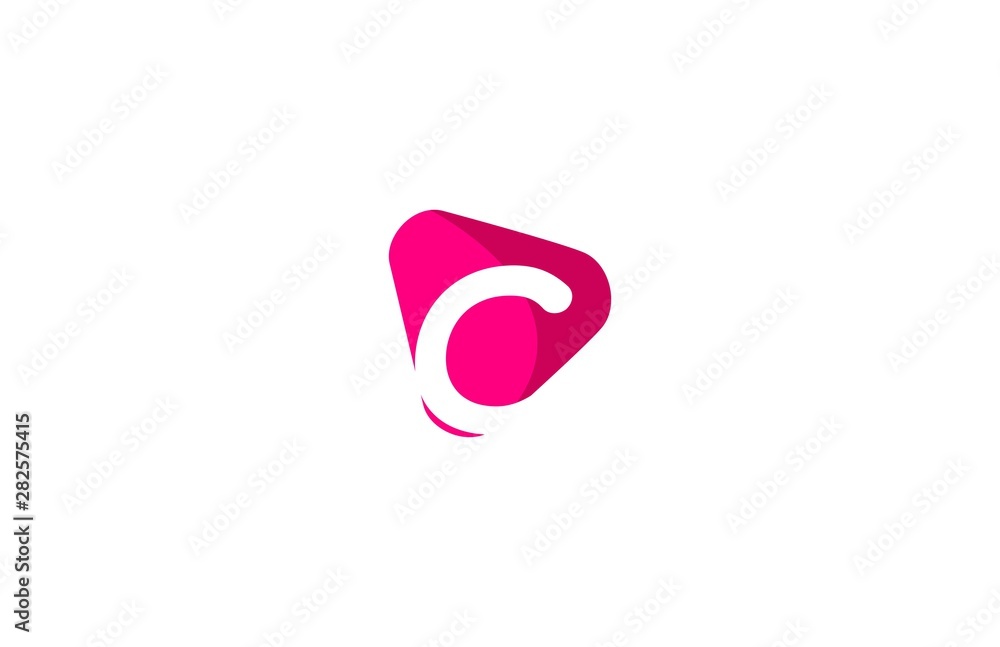 Initial Letter C in Rounded Triangle Shape Logo Template Stock Vector ...