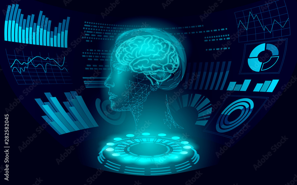 Virtual assistant HUD user display technology. AI artificial ...