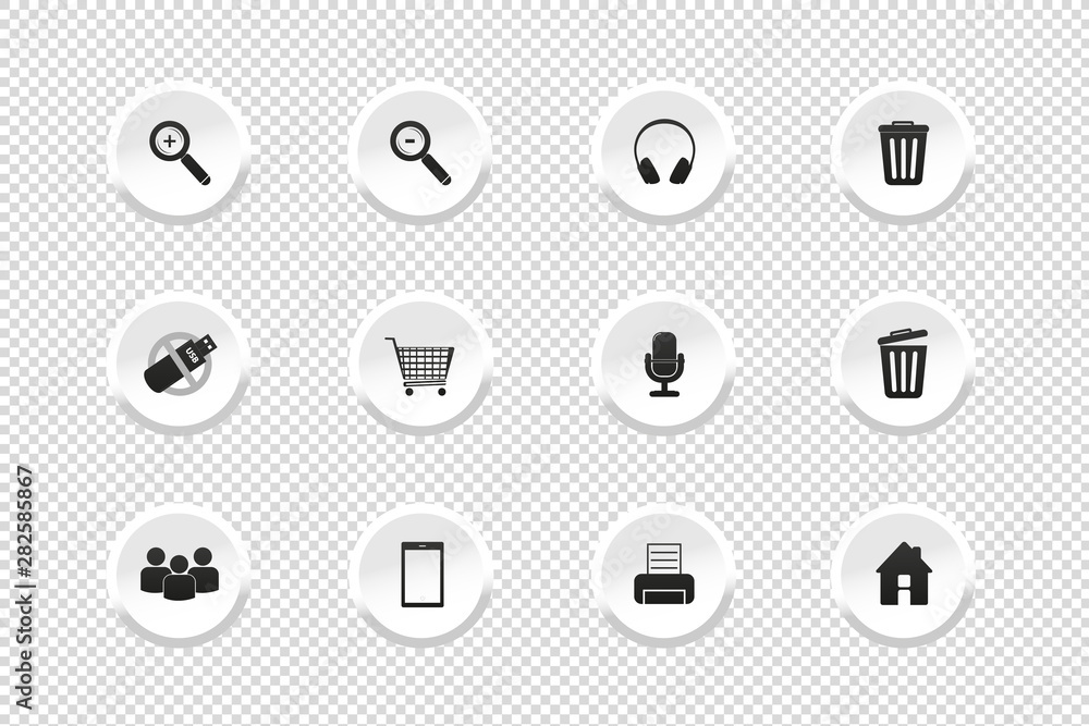 Button Set - Icons For Web Design - Vector Illustrations - Isolated On ...