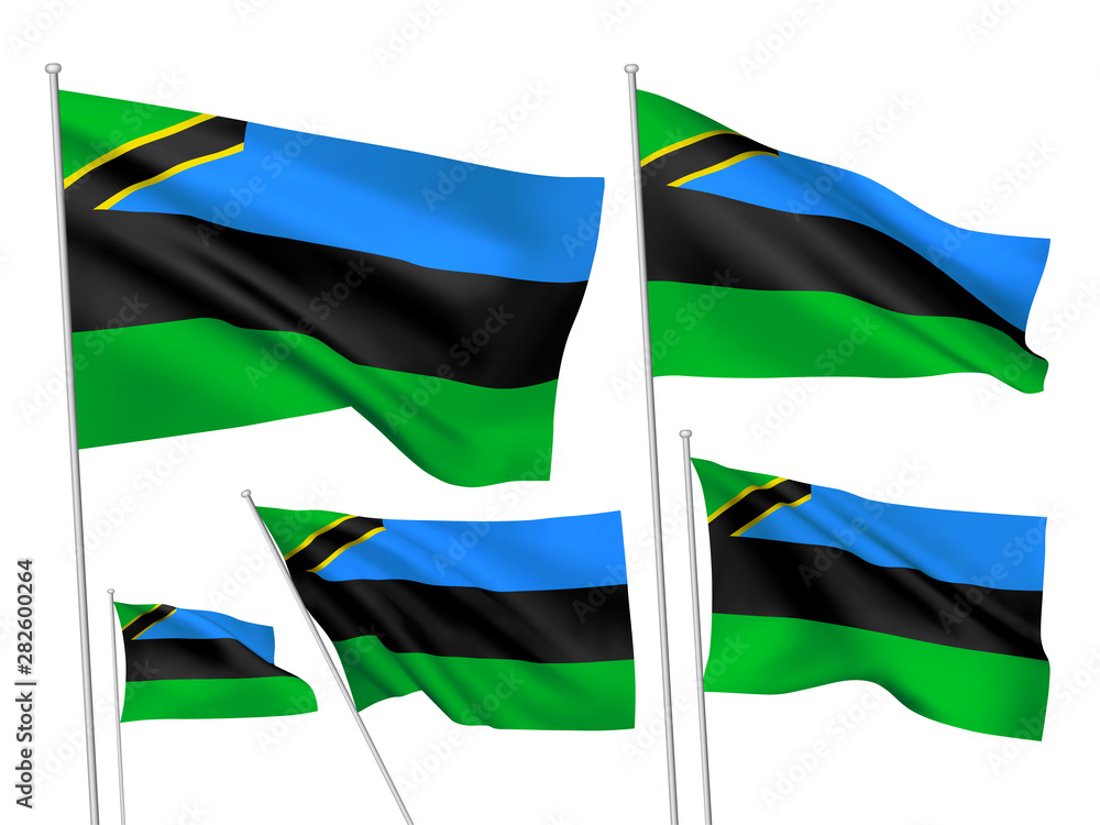 Vector flags of Zanzibar Stock Vector | Adobe Stock