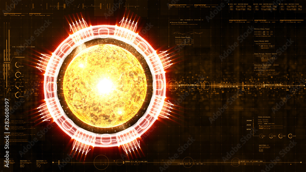 Advance motion graphic futuristic user interface head up display screen ...