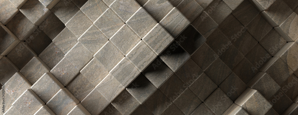Stone cube background texture, Block shape elements pattern. 3d ...