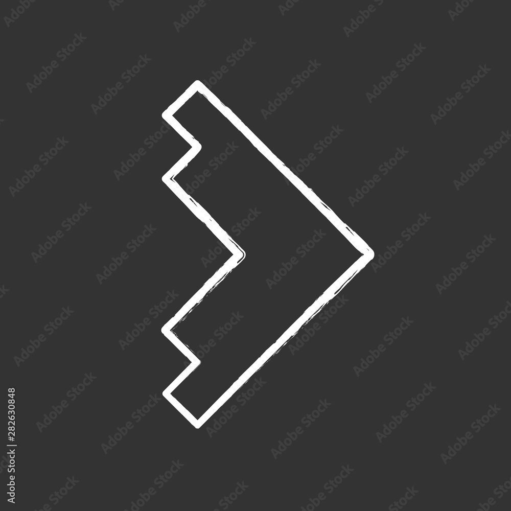 Right arrowhead chalk icon. Forward triangular arrow. Next. Navigation ...
