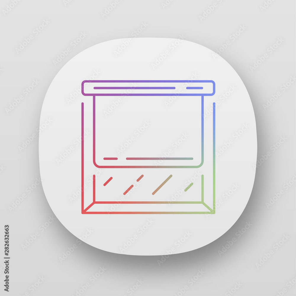 Roller shades app icon. Window blinds. Kitchen darkening decoration ...