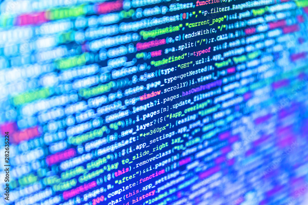 Close up of random computer code comprised of numbers and letters ...