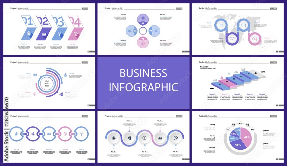Set of management or statistics concept infographic charts. Business ...