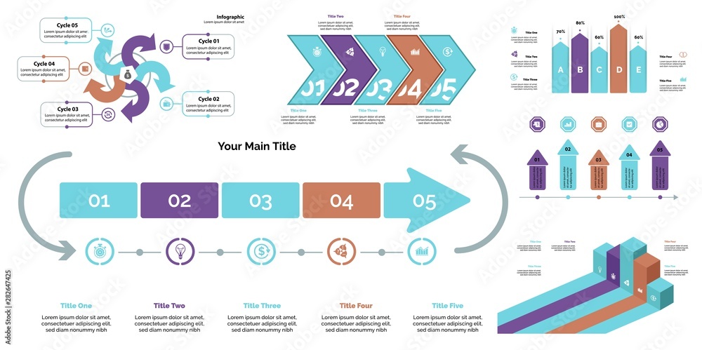 Business inforgraphic design set for management concept. Can be used ...